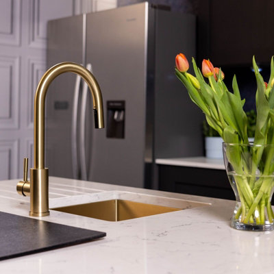 Flode Dolja Kitchen Sink Mixer with Concealed Pull Out Hose and Spray ...
