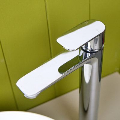 Flode Halleberg High Rise Mono Basin Mixer Tap Polished Chrome Finish