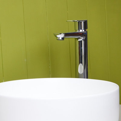 Flode Halleberg High Rise Mono Basin Mixer Tap Polished Chrome Finish
