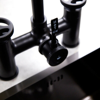 flode kraft Industrial Bridge Style 3 in 1 Instant Boiling Tap Matt ...