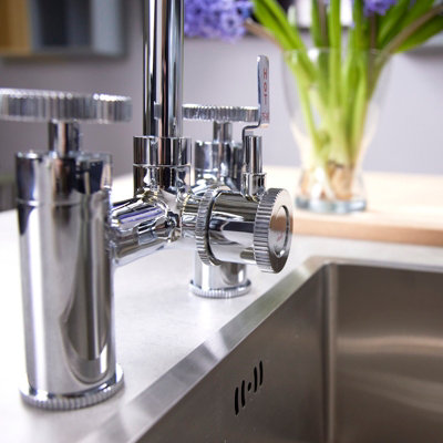 flode kraft Industrial Bridge Style 3 in 1 Instant Boiling Tap Polished ...