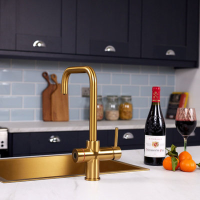 flode rora 3 in 1 Biometric Boiling Water Tap Brushed Gold Finish