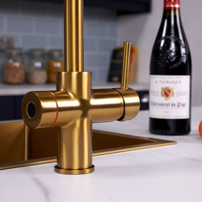 flode rora 3 in 1 Biometric Boiling Water Tap Brushed Gold Finish