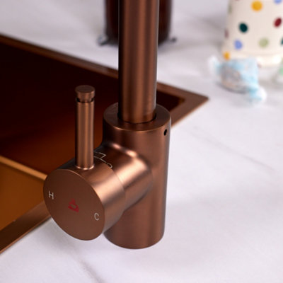 flode Solo Single Lever 3 in 1 Instant Boiling Tap Brushed Copper Finish