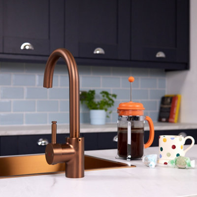 flode Solo Single Lever 3 in 1 Instant Boiling Tap Brushed Copper Finish