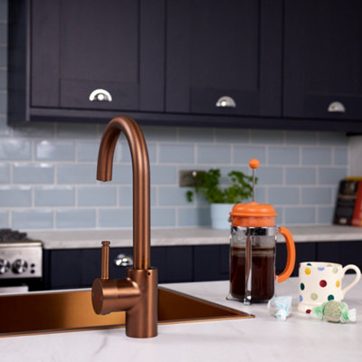 flode Solo Single Lever 3 in 1 Instant Boiling Tap Brushed Copper Finish