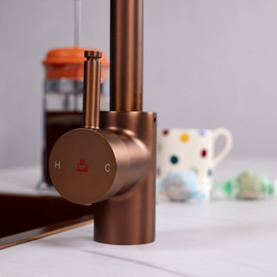 flode Solo Single Lever 3 in 1 Instant Boiling Tap Brushed Copper Finish