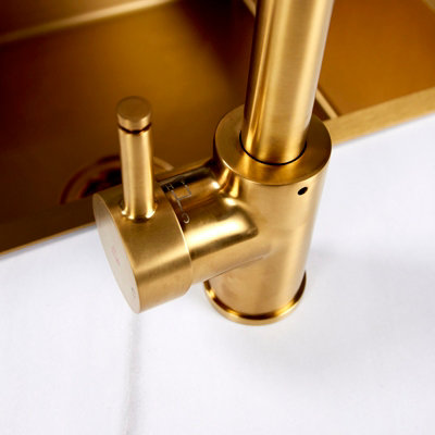 flode Solo Single Lever 3 in 1 Instant Boiling Tap Brushed Gold Finish