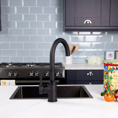 flode Solo Single Lever 3 in 1 Instant Boiling Tap Matt Black Finish