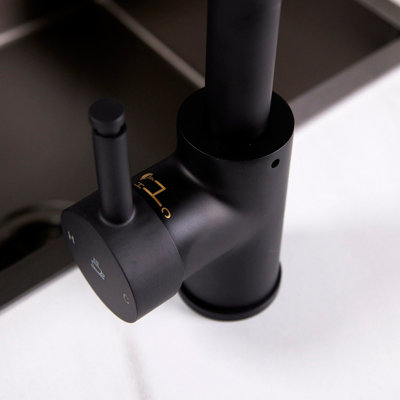 flode Solo Single Lever 3 in 1 Instant Boiling Tap Matt Black Finish