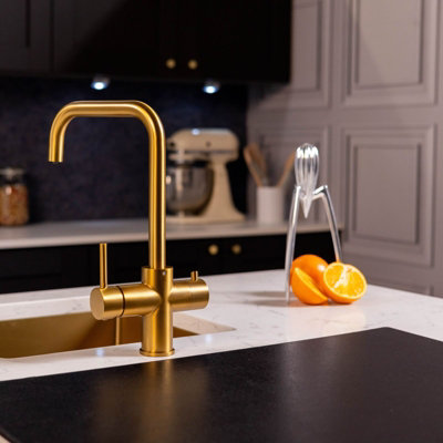 flode tre 3 in 1 Boiling Water Tap Brushed Gold Finish