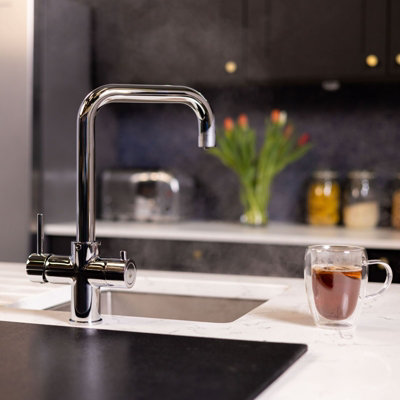 flode tre 3 in 1 Boiling Water Tap Polished Chrome Finish | DIY at B&Q