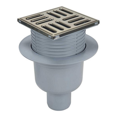 Floor Drain Bottle Gully Trap 100x100mm Grid Stainless Steel Bottom ...