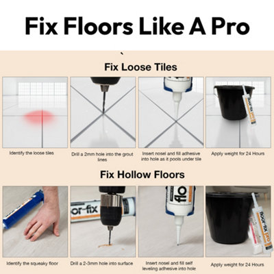 Floor-Fix Pro Superior Strength Adhesive - Fix Loose Tiles & Hollow ...