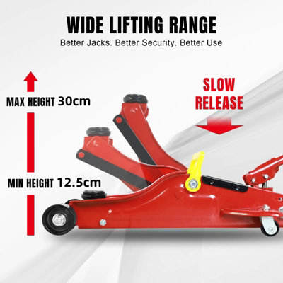 Floor Jack, 2 Ton Hydraulic Low Profile Trolley Car Jack