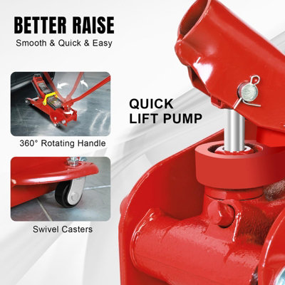 Floor Jack, 2 Ton Hydraulic Low Profile Trolley Car Jack
