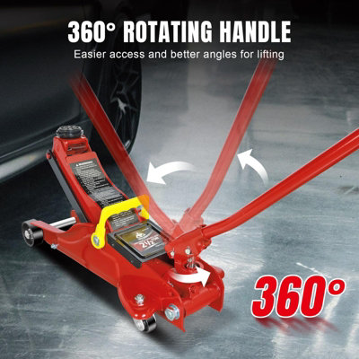 Floor Jack 2 Ton Hydraulic Low Profile Trolley Car Jack