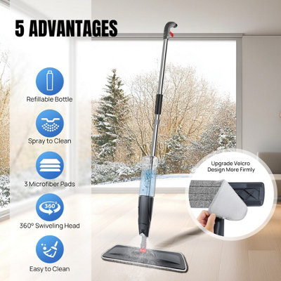Floor Mop with Spray Function Spray Mop with Mop Pad 360 Degree ...