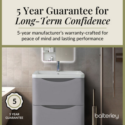 Floor Standing 2 Drawer Vanity Basin Unit with Polymarble Basin, 800mm ...