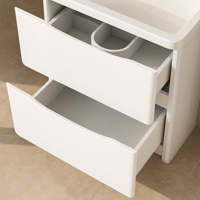 Floor Standing Bathroom Vanity Unit With Resin Basin Gloss White Finish ...