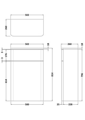 Floor Standing Concealed WC Toilet Unit - 500mm - Satin Green ...