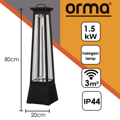 Floor Standing Tower Heater Tall Volcano Instant Heat Patio Lamp