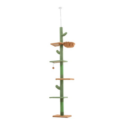 Floor to Ceiling Cat Tree Cactus Tall Cat Tower 5 Tiers Cat Climbing ...