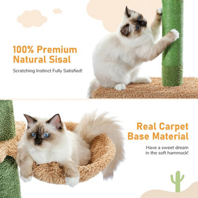 Floor to Ceiling Cat Tree Cactus Tall Cat Tower 5 Tiers Cat Climbing ...