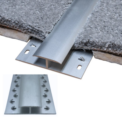 FloorMatch Bright Grey Prestige Dual Edge Trim 3ft / 0.9metres Carpet ...