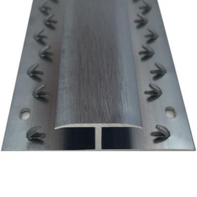 FloorMatch Prestige Dual Edge Trim Brushed Grey Long 9ft / 2.7metres ...