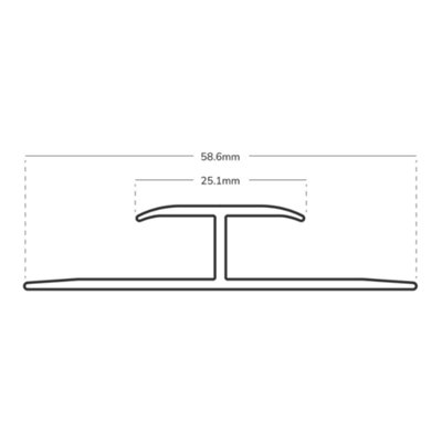 FloorMatch Prestige Dual Edge Trim Brushed Grey Long 9ft / 2.7metres ...