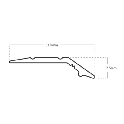 FloorMatch Vinyl Ramp Edge Trim 3ft / 0.9metres Long Vinyl To Vinyl ...