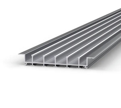 FloorTrack recessed track, L-3000 mm, for 5 doors, aluminium-coloured