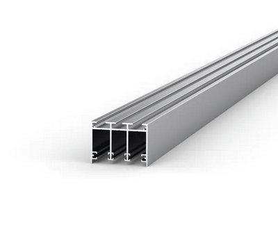 FloorTrack upper guide profile, L-4000 mm, for 3 doors, aluminium-coloured