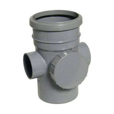 FloPlast 110mm Soil Access Socket/Spigot Grey
