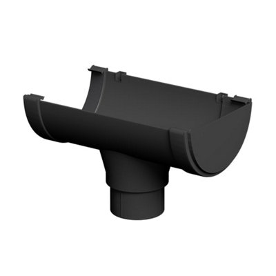 FLOPLAST 16M 170MM XTRAFLO INDUSTRIAL GUTTER KIT - STOPEND OUTLET - BLACK
