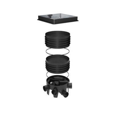 FloPlast Inspection Chamber Set 450mm Diameter with 80mm Recessed Block ...