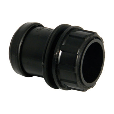 FloPlast Push Fit Waste Tank Connector 32mm Black | DIY at B&Q