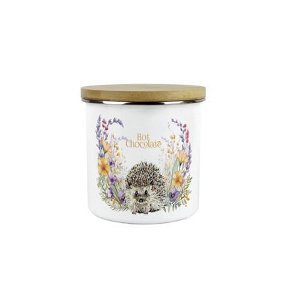 Floral Hedgehog Hot Chocolate Storage Canister - Wildlife Creatures ...