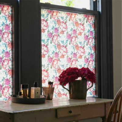 Floral Patterned Frosted Window Film 115cm x 50cm