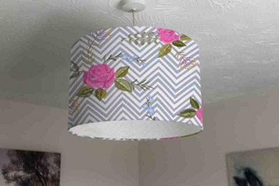 Floral pink rose embroidery (Ceiling & Lamp Shade) / 25cm x 22cm ...