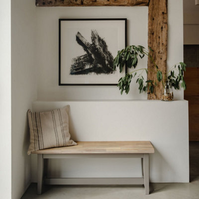 Florence Bench, Wooden Dining Bench 120cm - Dove Grey