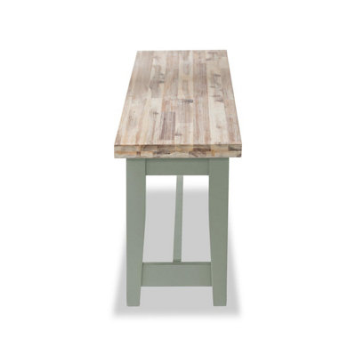Florence Bench, Wooden Dining Bench 120cm - Sage Green