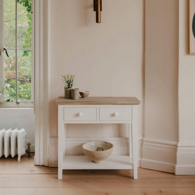 Florence Console Table with 2 Drawers - White