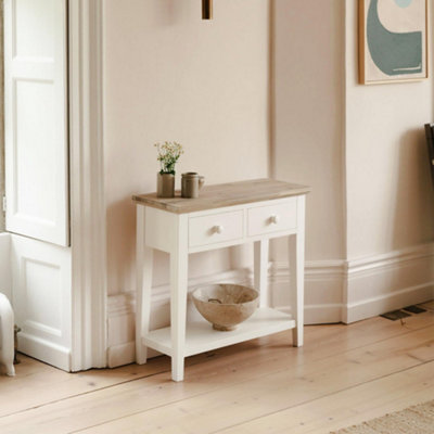 Florence Console Table with 2 Drawers - White
