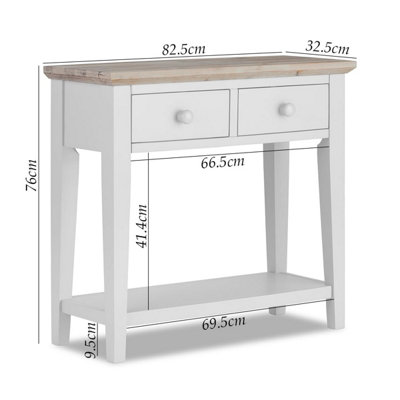 Florence Console Table with 2 Drawers - White