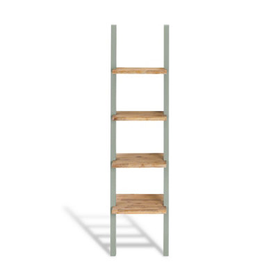 Florence Ladder Shelf. Wooden Shelving, Lean-up Shelves in Sage Green ...