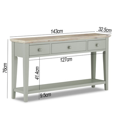 Florence Large Console Table - Sage Green