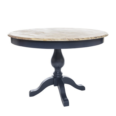 Florence Large Navy Blue Pedestal Round Dining Table 120cm