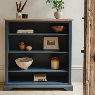Florence Navy Blue Bookcase with Adjustable Shelves, Fully Assembled ...